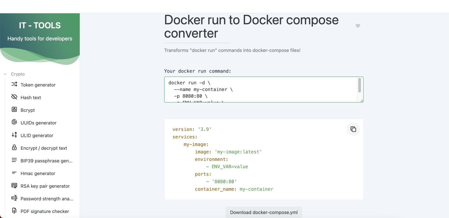 将 docker run 转换成 docker compose 的 3 个小工具 - Tyooe